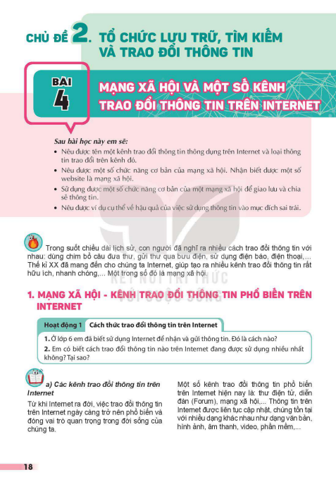 Chủ đề 2: Tổ chức lưu trữ, tìm kiếm và trao đổi thông tin | Lớp 7 - Kết ...