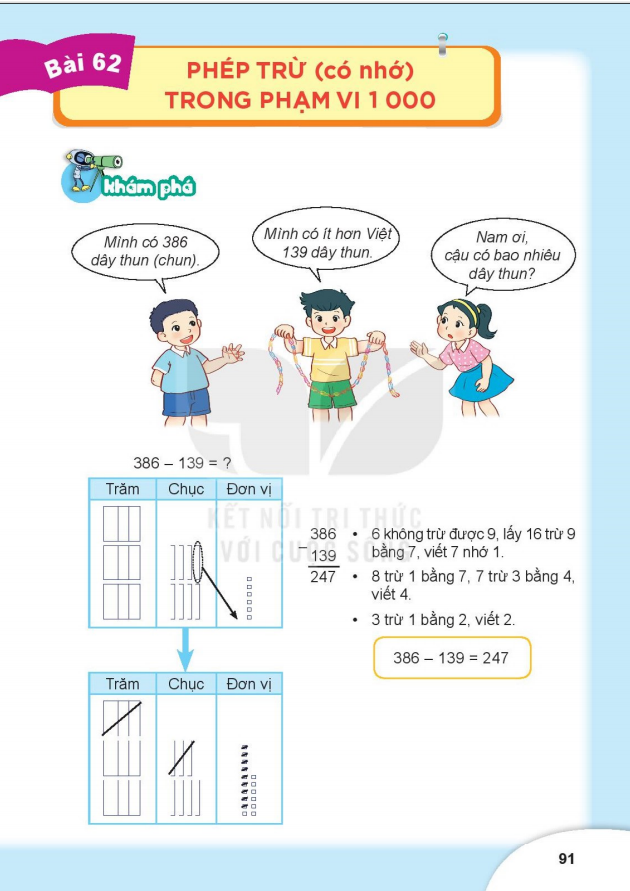 BÀI 62: PHÉP TRỪ (có nhớ) TRONG PHẠM VI 1 000 | Toán 2 - Tập Hai | CHỦ ĐỀ 12: PHÉP CỘNG, PHÉP ...